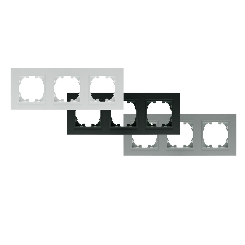 Espelho PC para 3 Módulo - FMMB Preto - Leds Iluminação