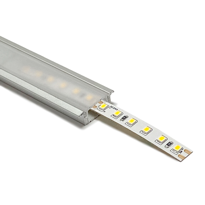 Calha com abas para fita LED com difusor fosco (para embutir) - Leds ...