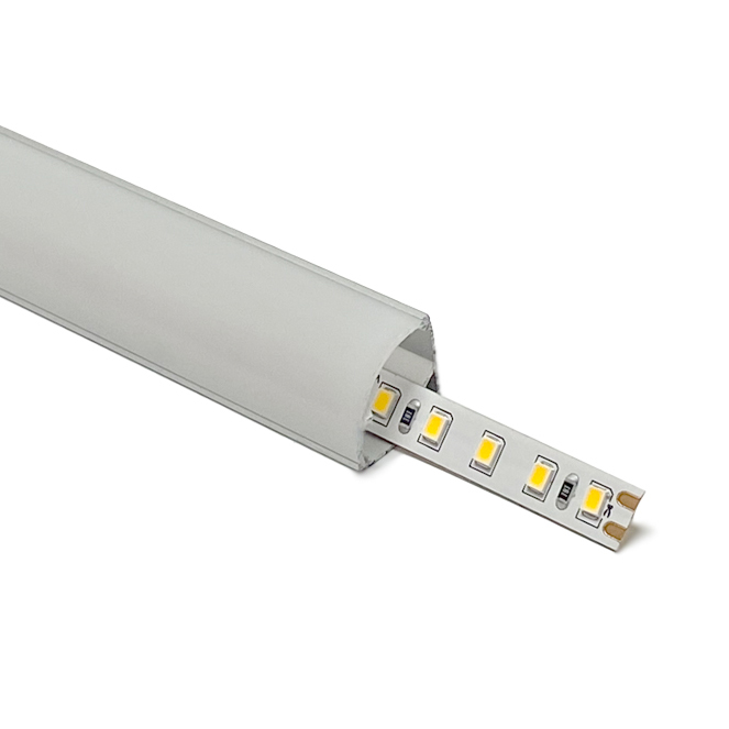Calha de canto sem abas para fita LED com difusor opalino L.15,8x Alt ...